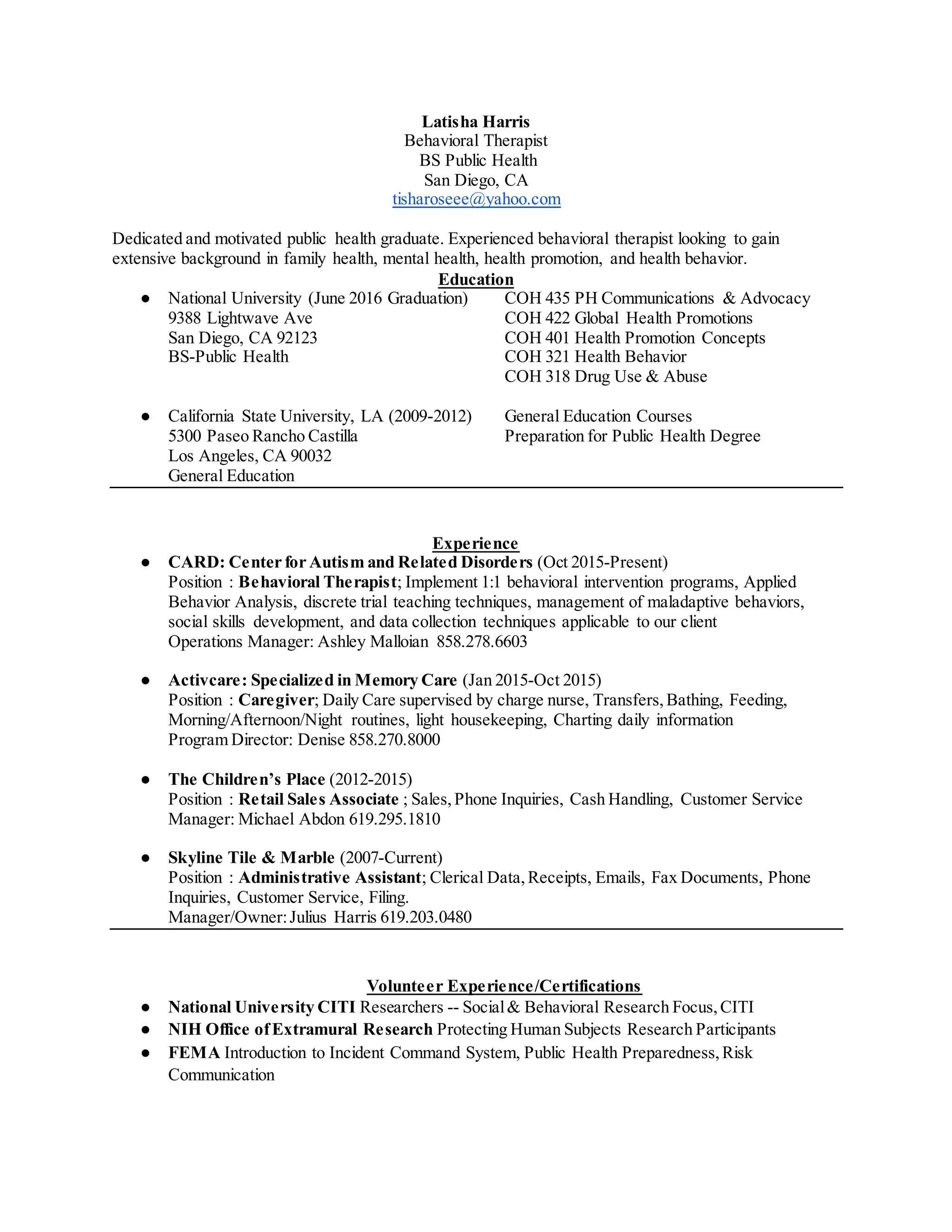 LatishaHarrisResume | PDF