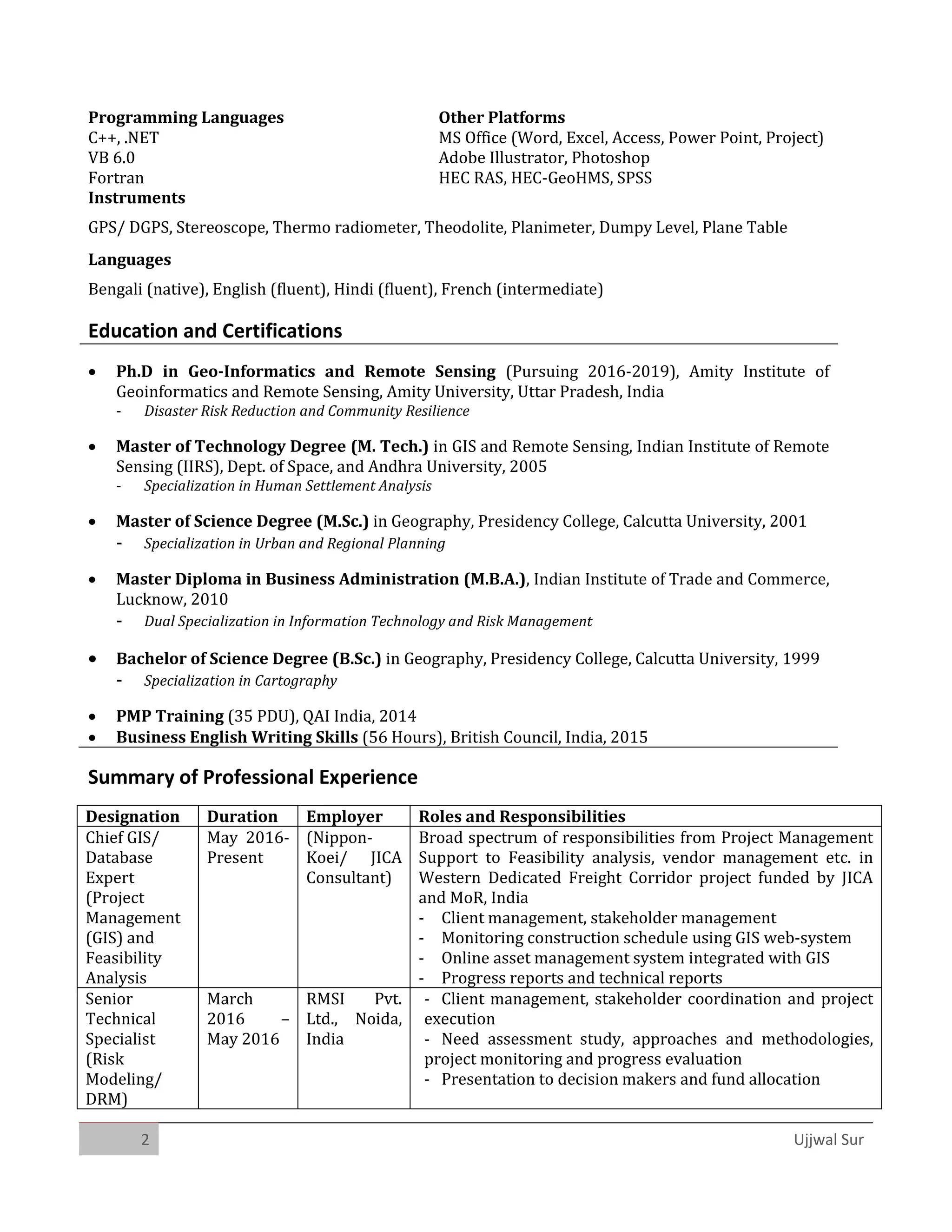 CV_UJJWAL SUR_July16 | PDF