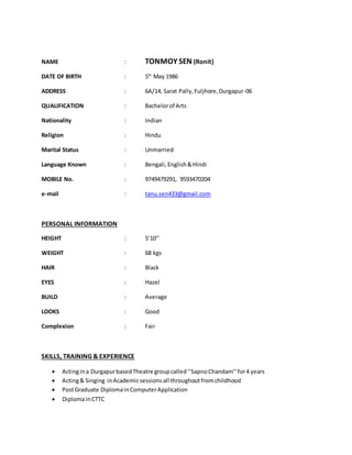 Portfolio Biodata | DOCX