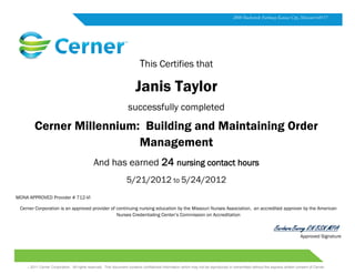 CNE session Cerner Orders class_J.Taylor | PPT