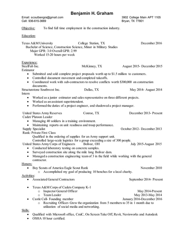 Graham.Benjamin Resume | DOCX | Defense Industry | Industries