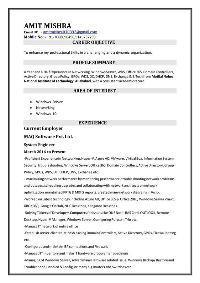 Amit_Mishra_Resume | PDF
