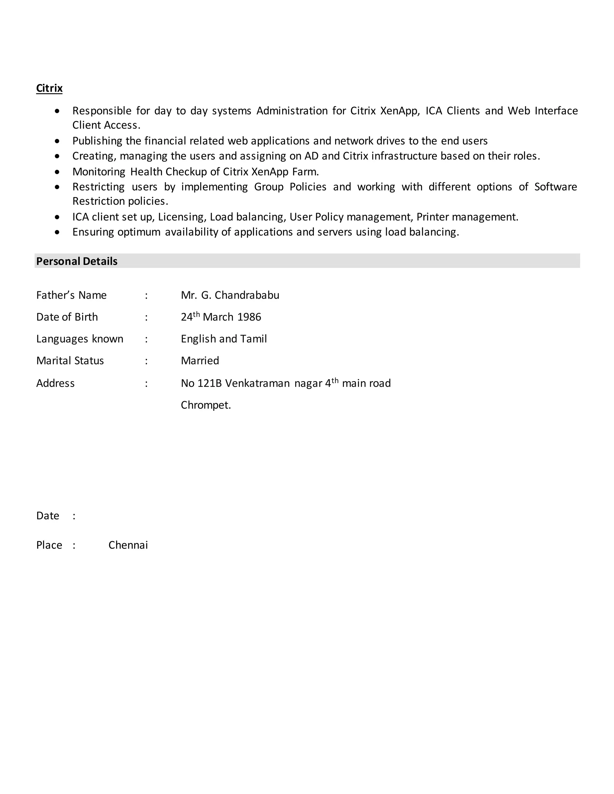 Ranjith Resume | DOCX