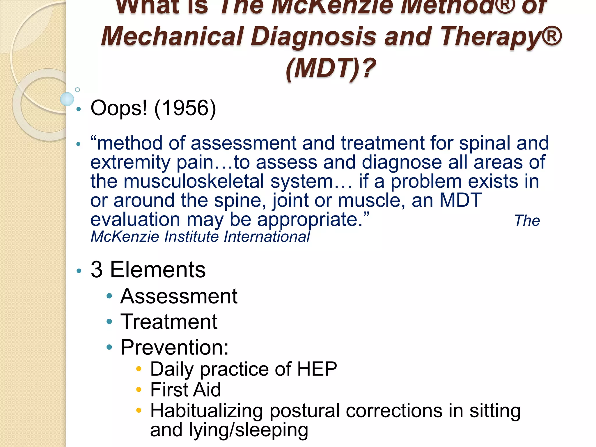 An Introduction to the McKenzie Method | PPTX
