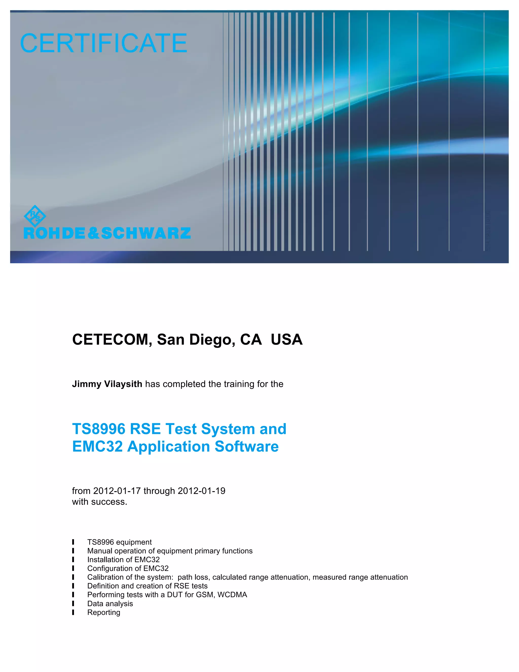 RSA TS8996_RSE_Training Certificate for CETECOM-Jimmy Vilaysith | PDF ...