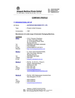 Autopack Machines Pvt Ltd | PDF