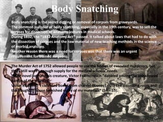 The Science of Frankenstein presentation (grade 11) | PPTX