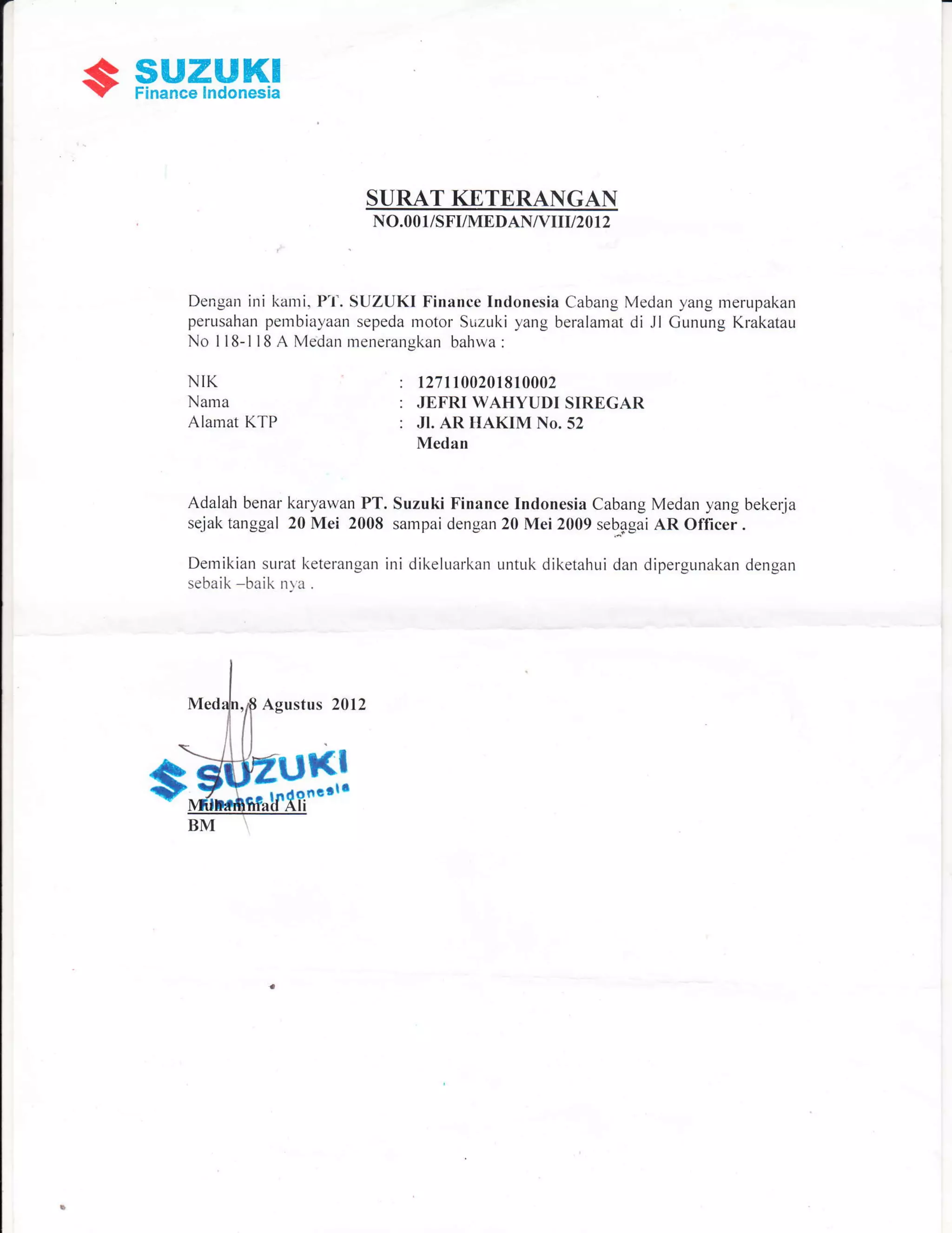 PT. Suzuki Finance Indonesia | PDF