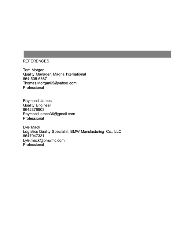 Quality Manager-Damon Goodwin | PDF