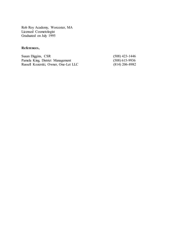 sandy resume | DOCX | Business | Business and Finance