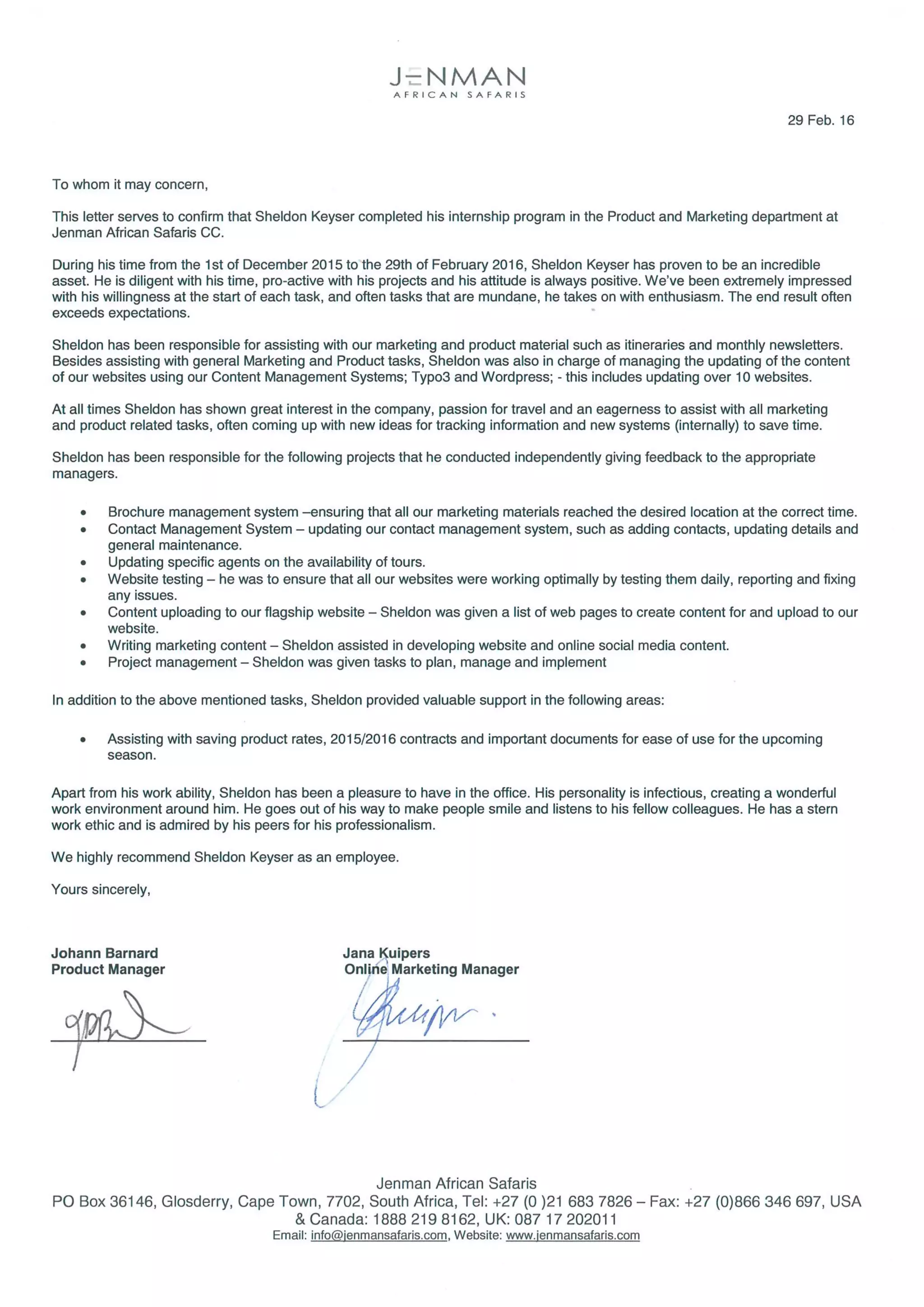 Jenman reference letter signed | PDF