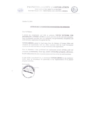 YONER LETTER OF AUTHROIZATION | PDF