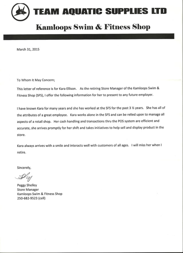 Reference letter swim shop-2 | PDF