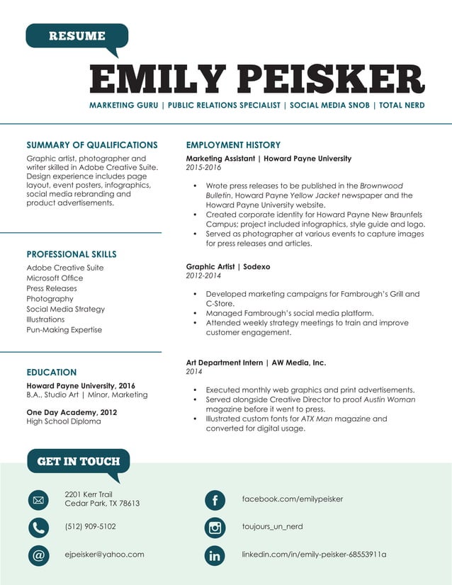 Emily Peisker Resume (mint) | PDF