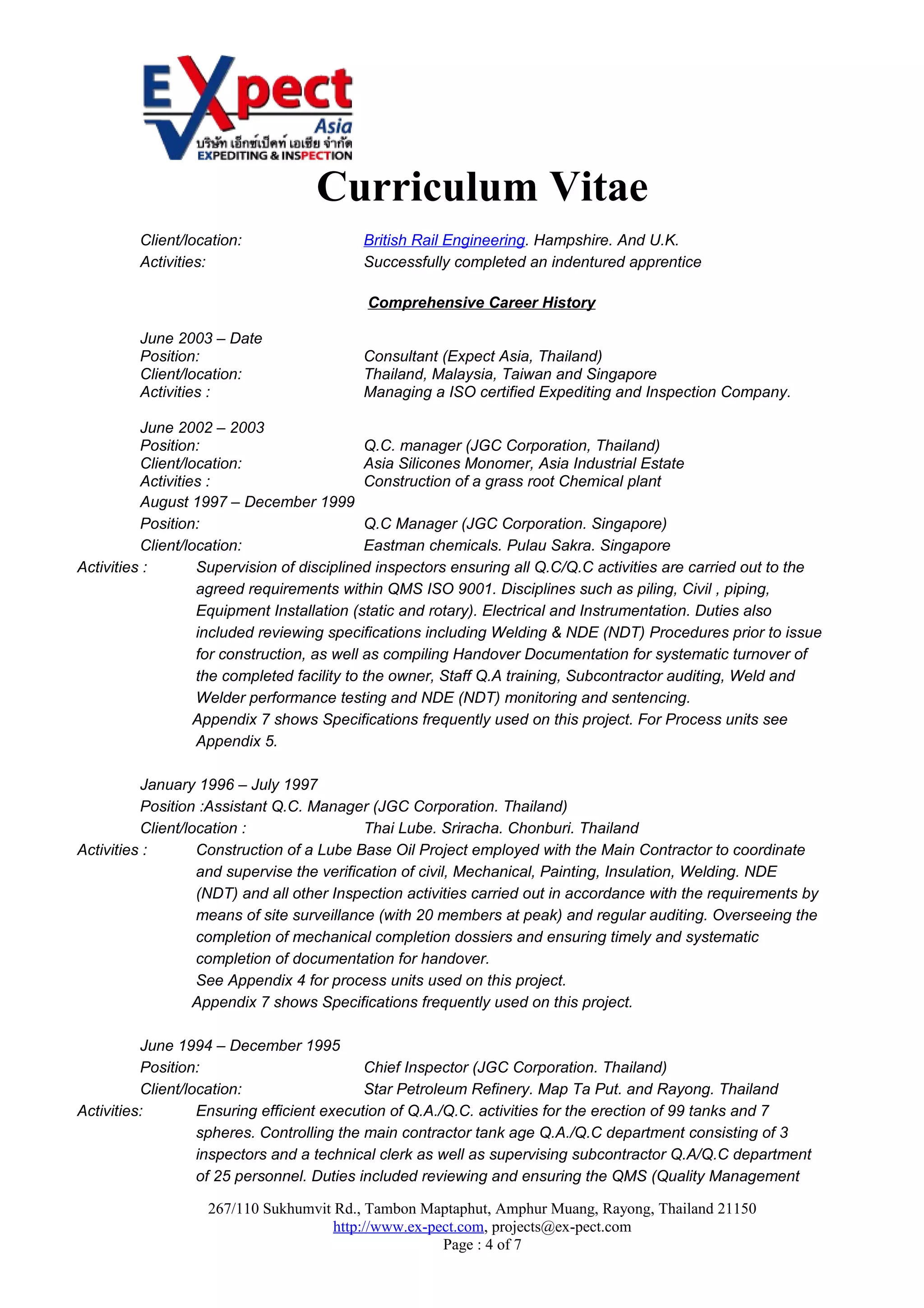 Expect.cv.Gary comprehensive | PDF