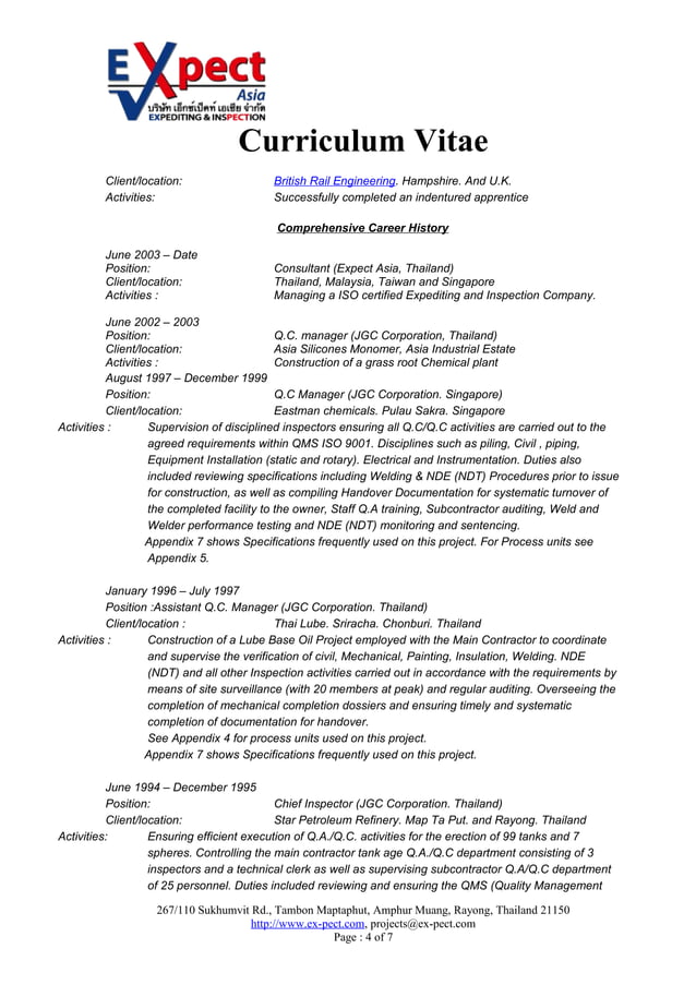 Expect.cv.Gary comprehensive | PDF