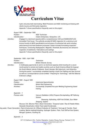 Expect.cv.Gary comprehensive | DOC