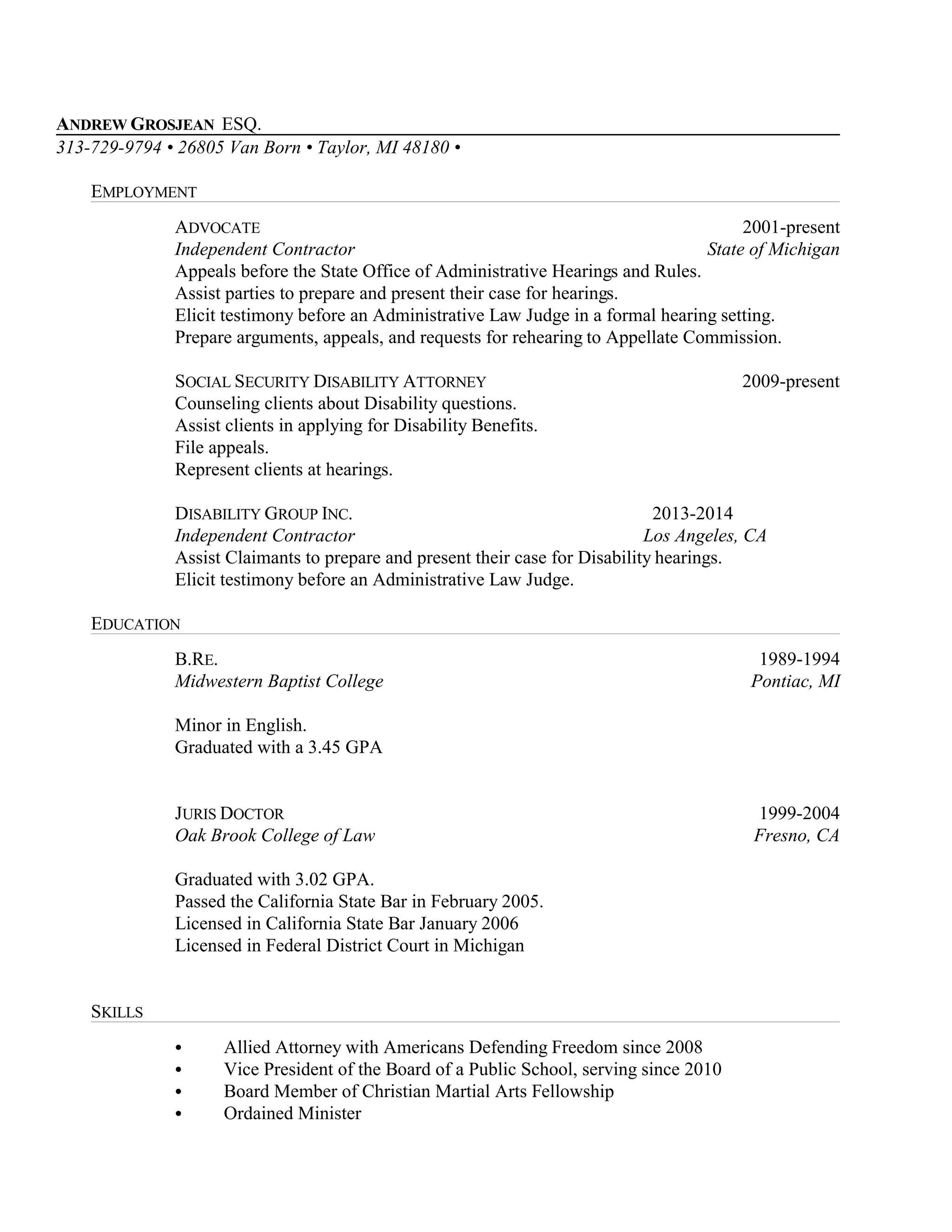 Resume_andrew_legal 15 b | PDF