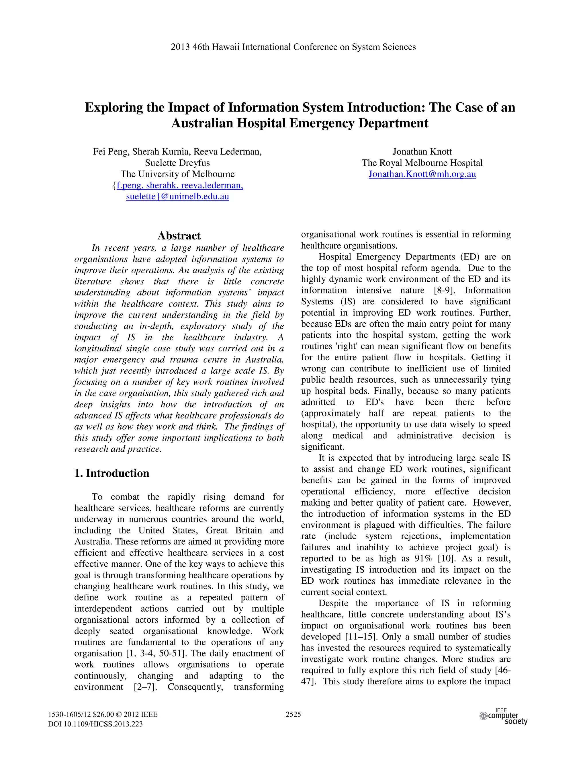 Exploring the Impact of Information System Introduction | PDF