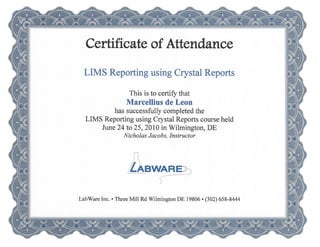LIMS Reporting using Crystal Reports | PDF