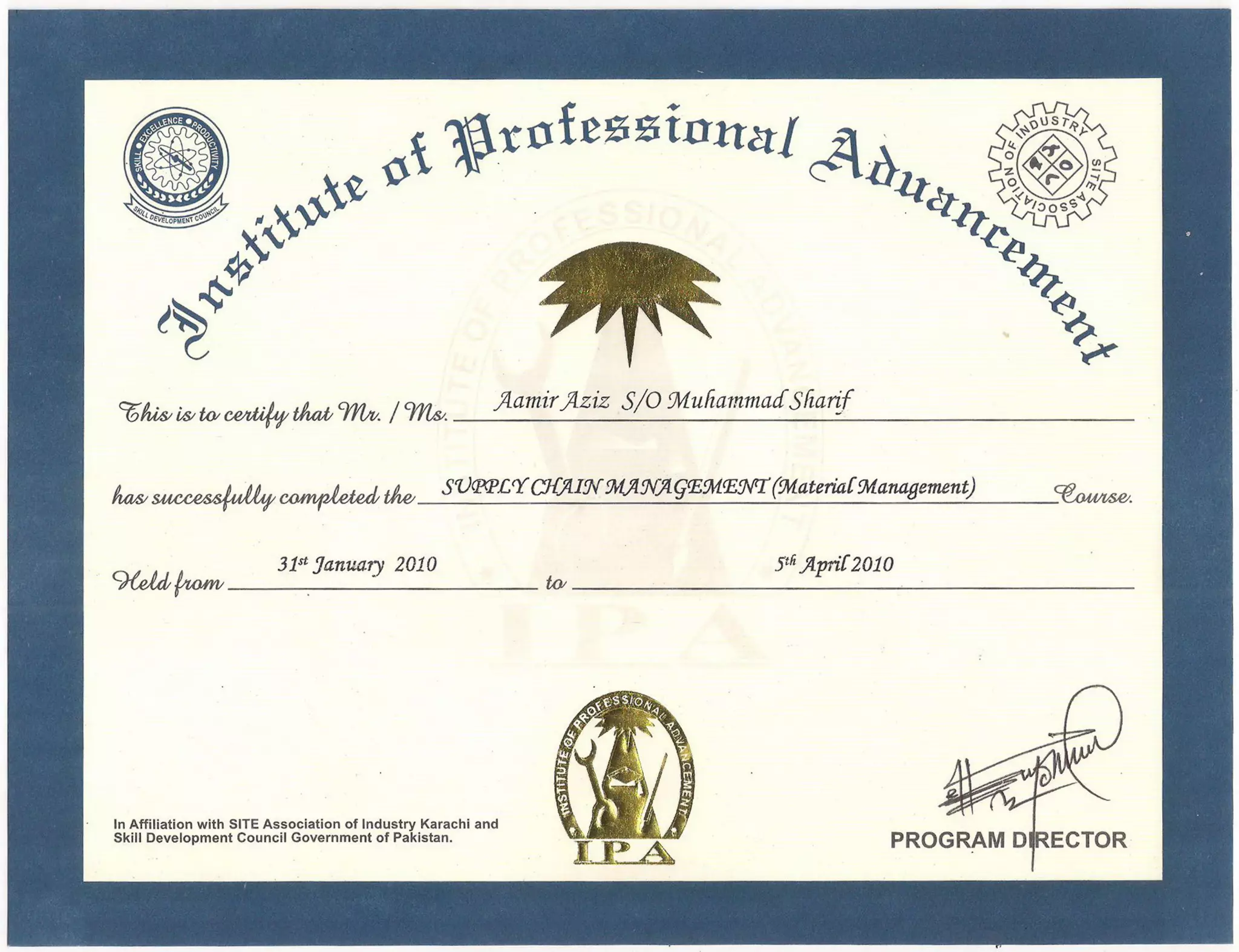 Material Management (Certificate) | PDF | Education