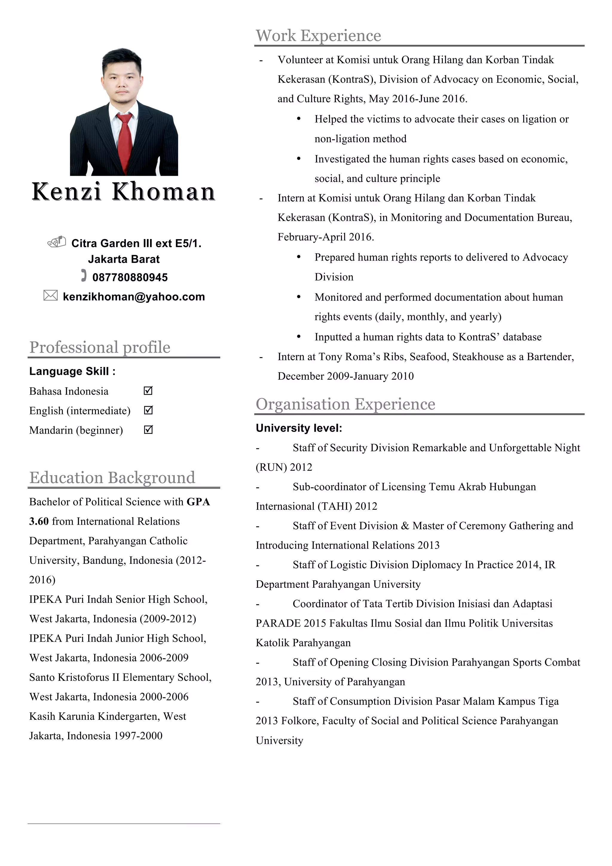 CV - Kenzi | PDF