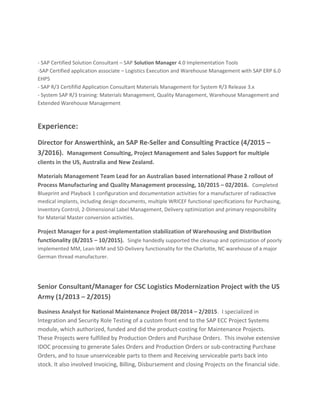 03D 2016 Myron Jefka Resume | PDF