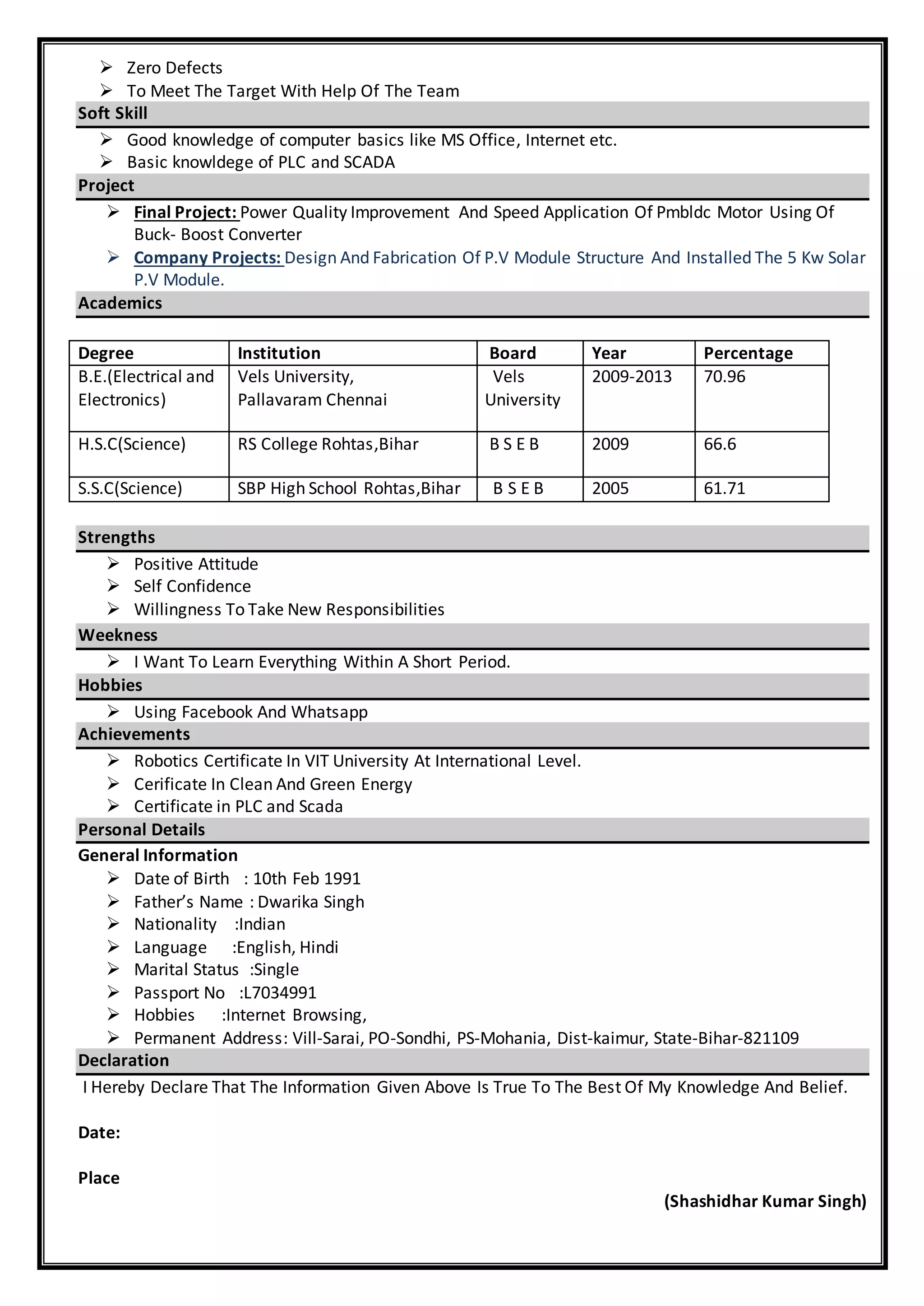 Resume for all | DOCX