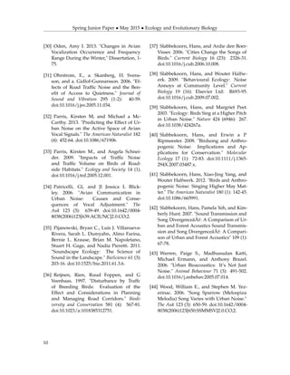 Avian Vocalization Adjustment to Urbanization and Anthropogenic Noise ...