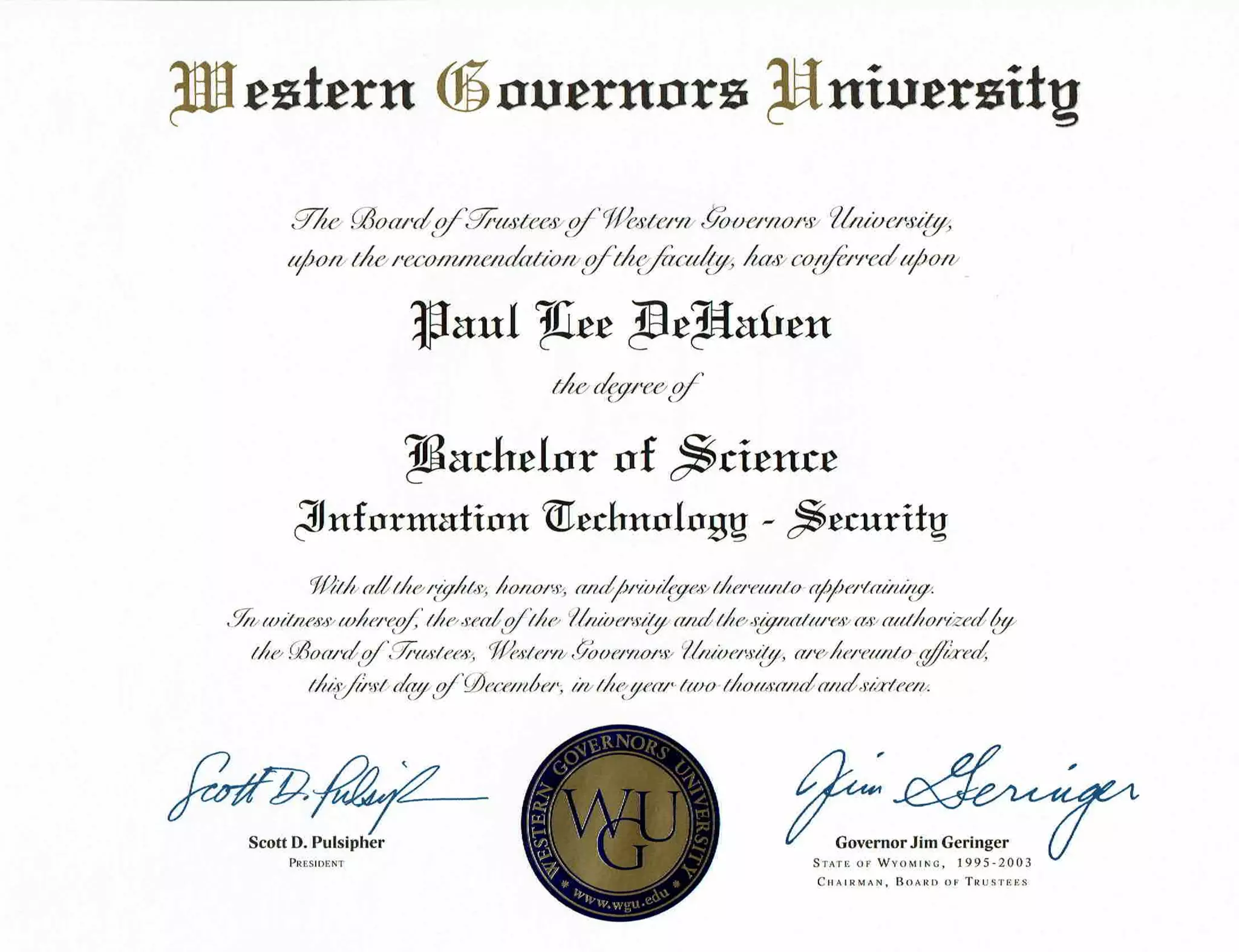 DeHaven WGU Degree.rotated | PPT