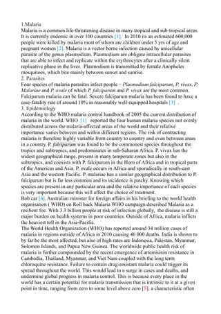 malaria write up 2b | PDF | Infectious Diseases | Diseases and Conditions