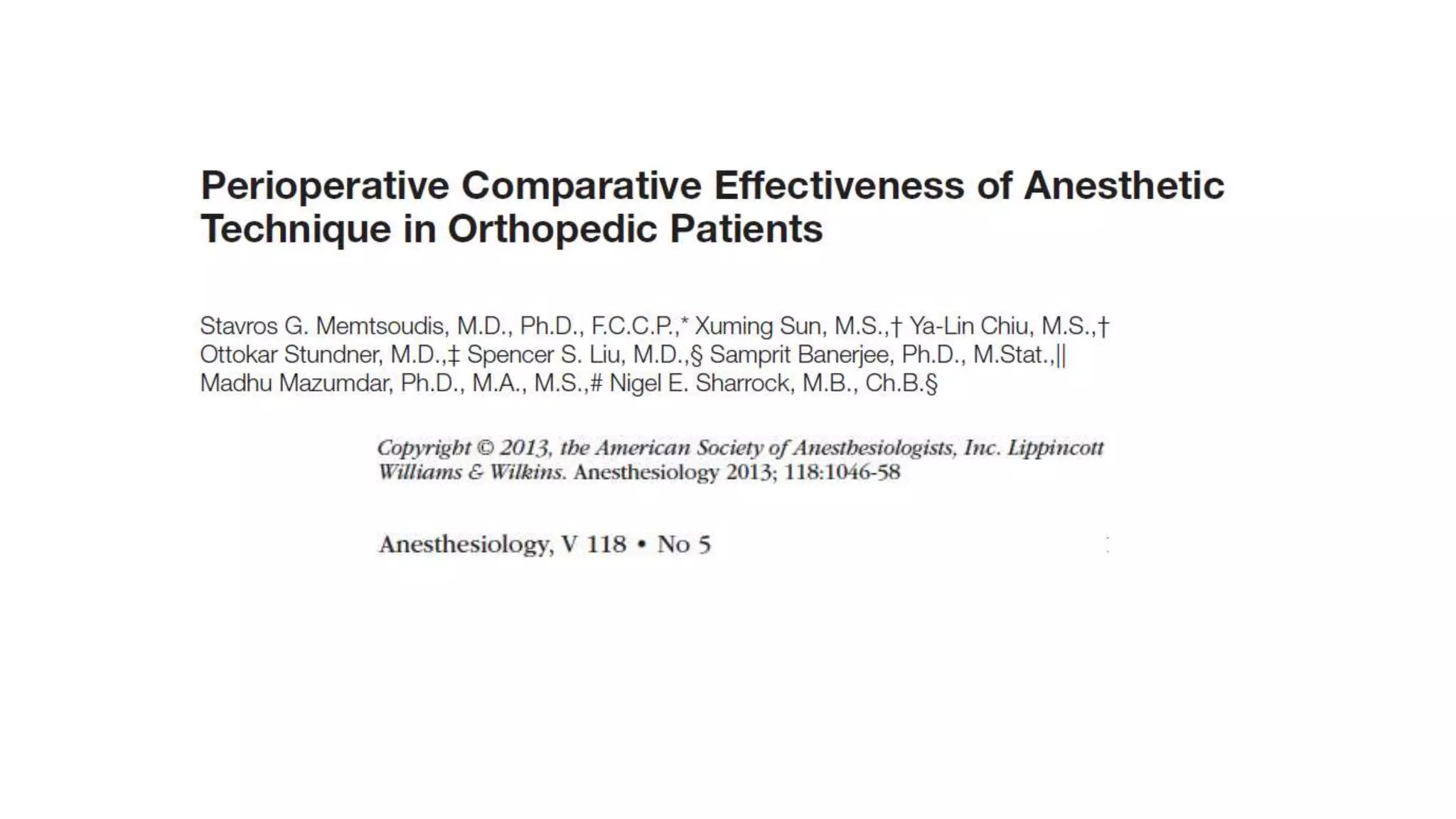 General or regional anaesthesia for orthopaedic surgery (THA/TKA ...