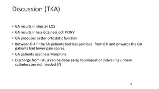 General or regional anaesthesia for orthopaedic surgery (THA/TKA ...