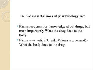 General_Pharmacology (INTRODUCTION) pptx | PPTX