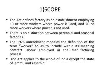 Factories act ppt | PPTX