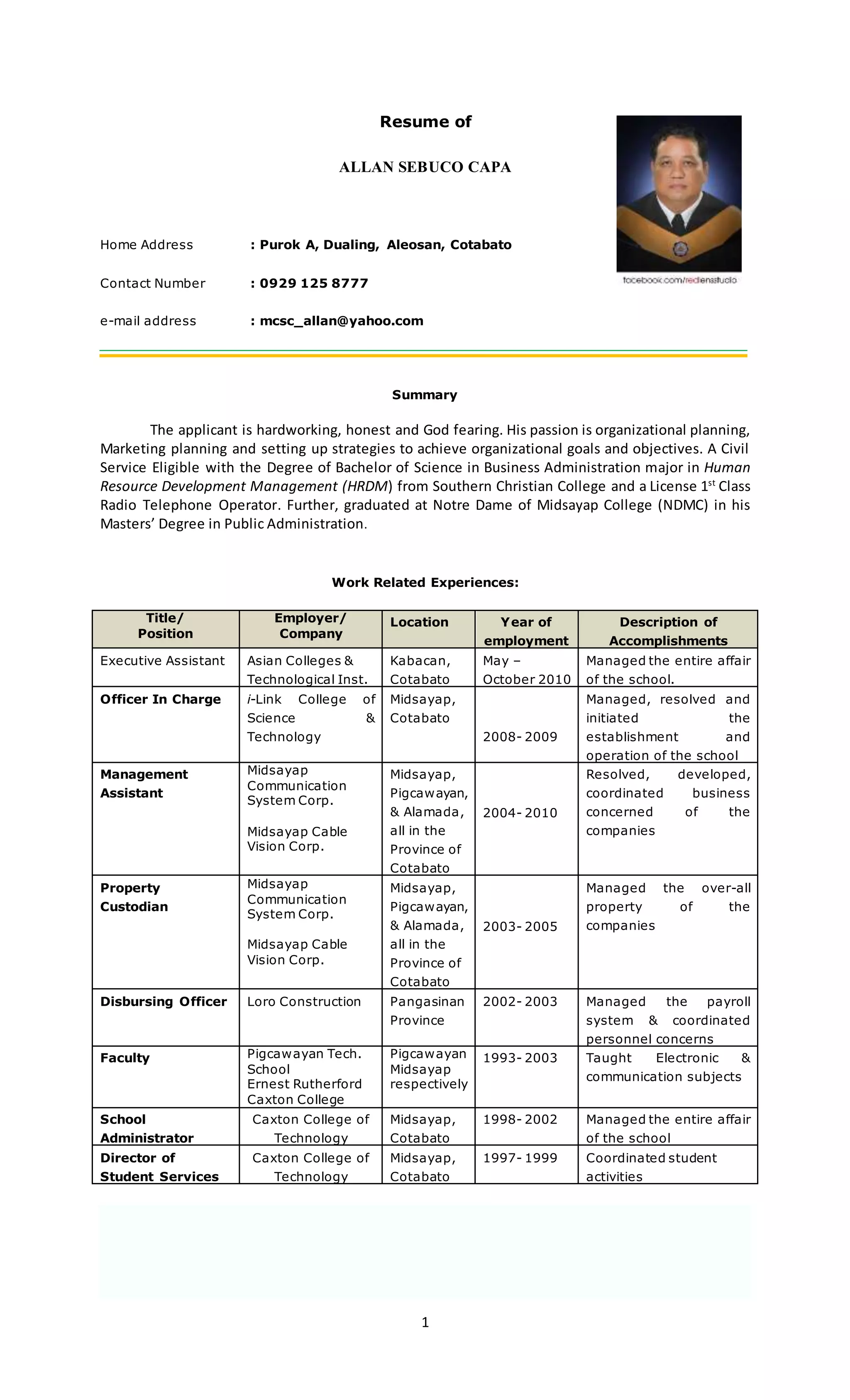 Comprehensive Resume Capa A Pdf
