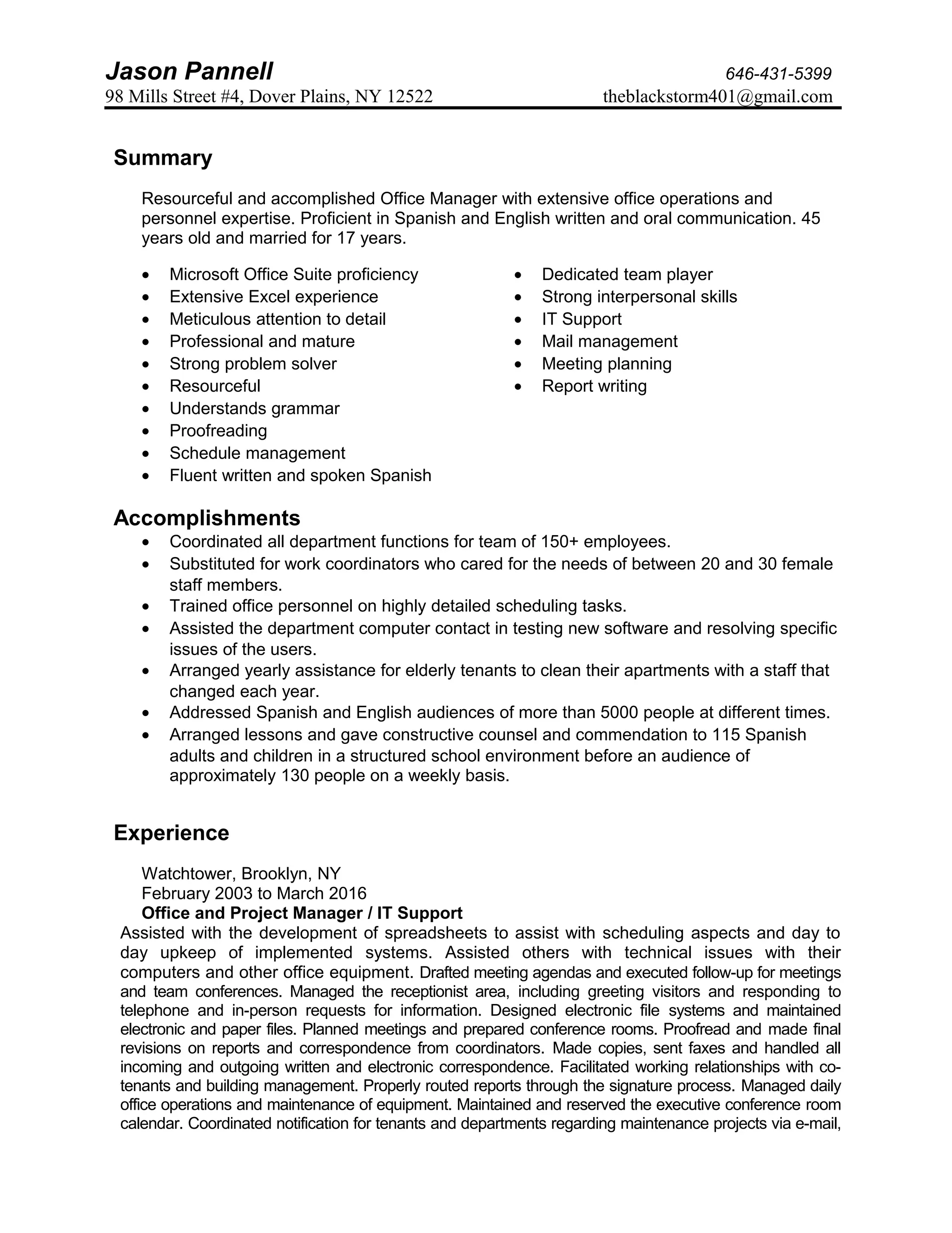 Jason Pannell Resume | DOC