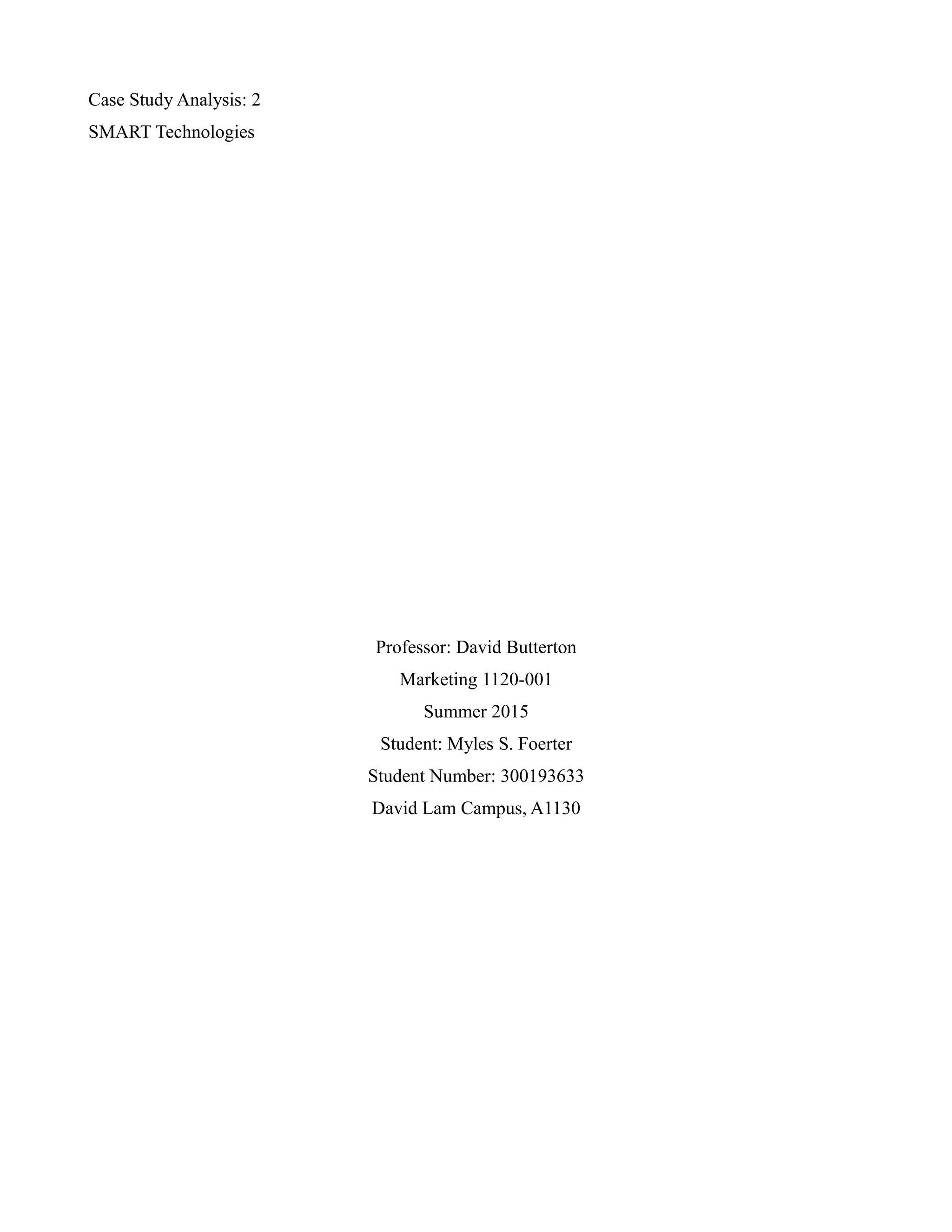 Case Study Analysis.SMART Tech | ODT