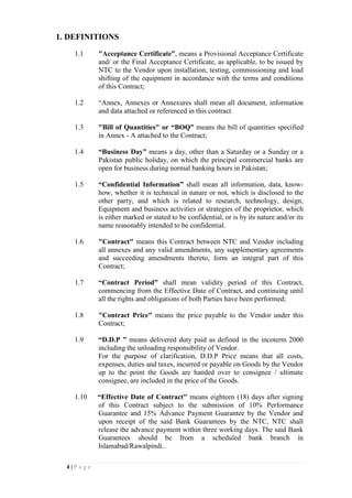 Contract Agreement - Longhaul Backbone Project | PDF