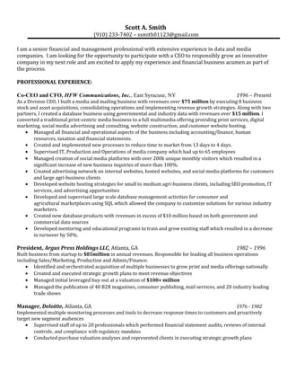 SAS_Resume2016 | DOC | Business Accounting & Finance | Business