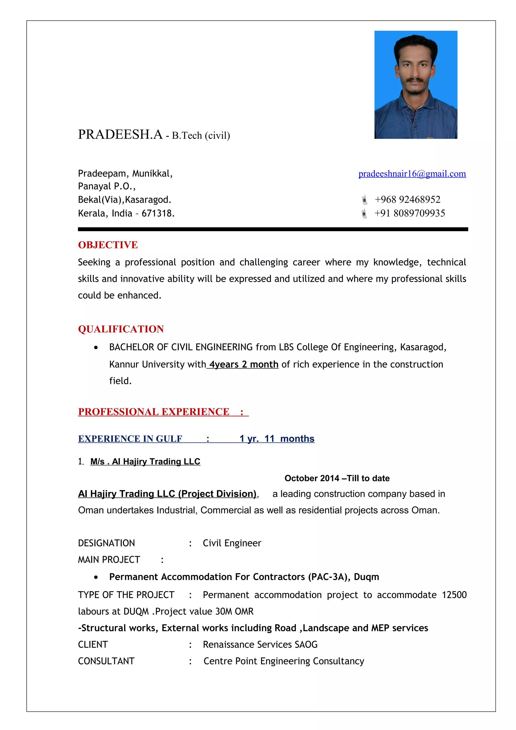 pradeesh resume | PDF | Free Download