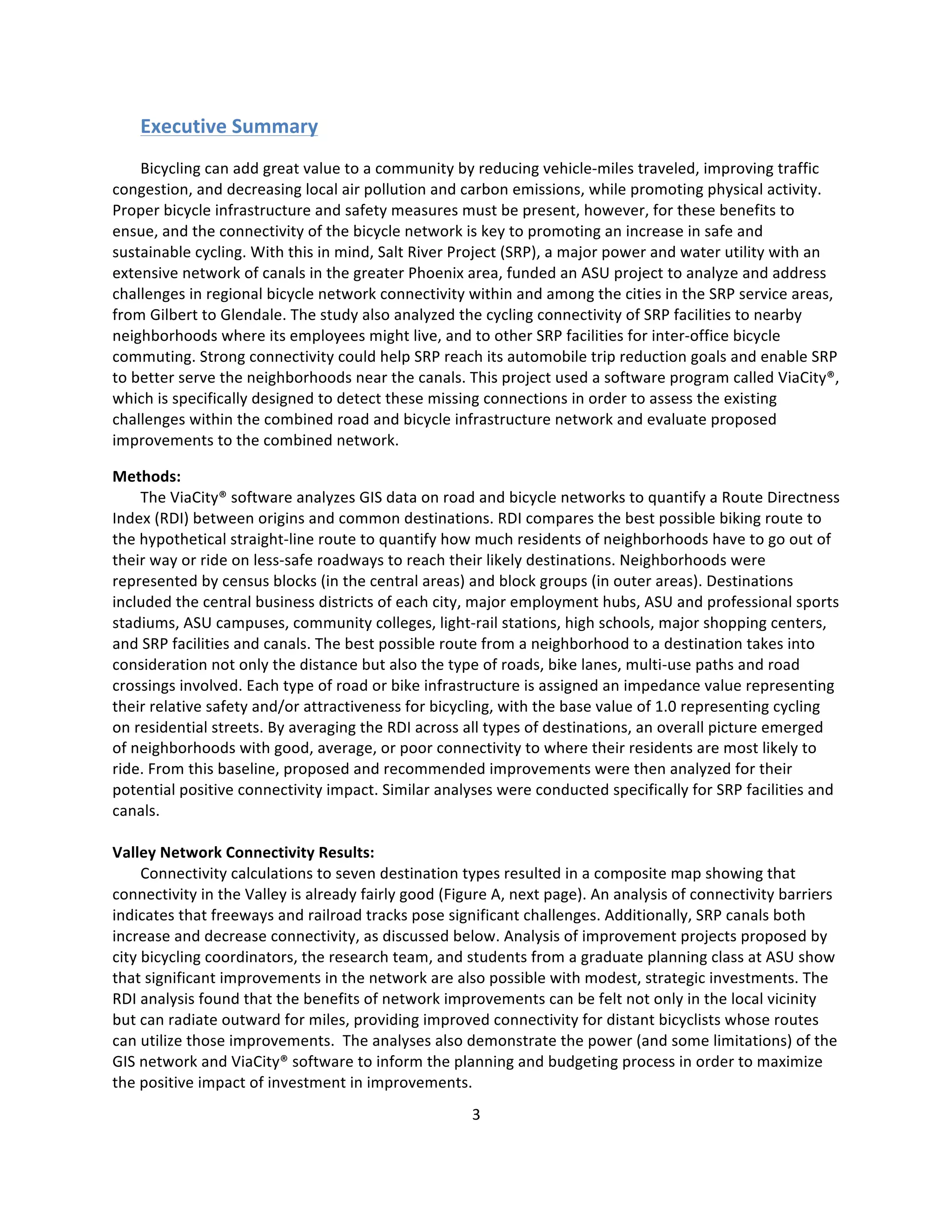 Bicycle Network Connectivity Project for SRP Service Area | PDF