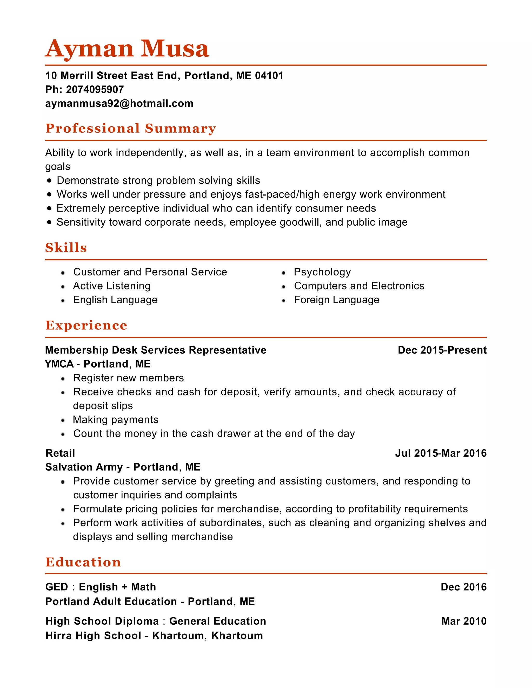 Resume 3 | PDF