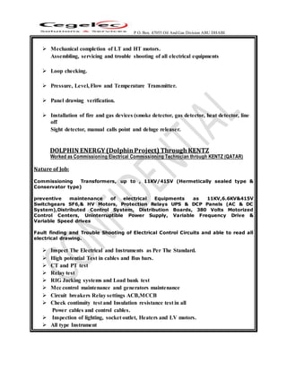 ELECHTRICAL COMMISSIONING TECHNICIAN 2201622 | DOCX