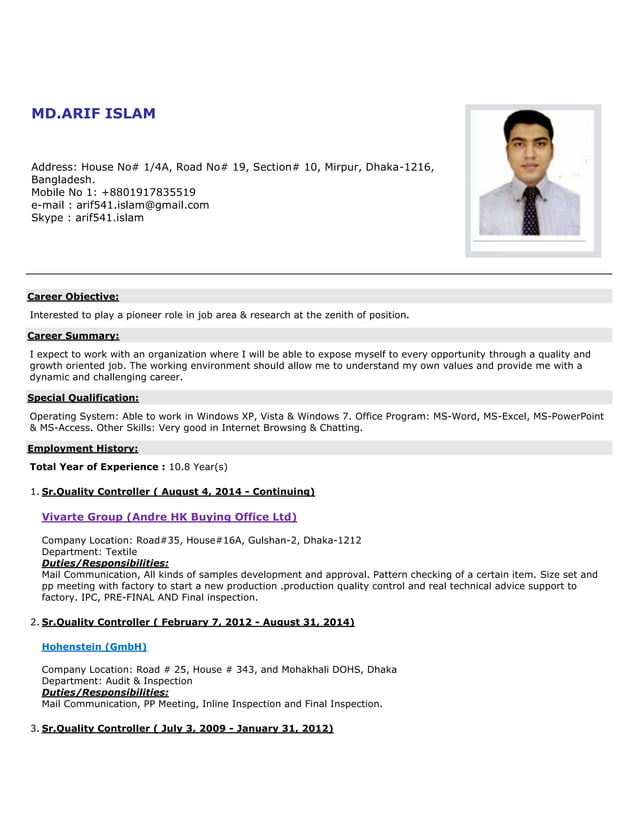 Md.Arif_Islam_CV(3) | PDF