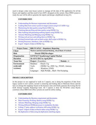 Arun-Kumar-OEDQ-Developer | DOC | Databases | Computer Software and ...