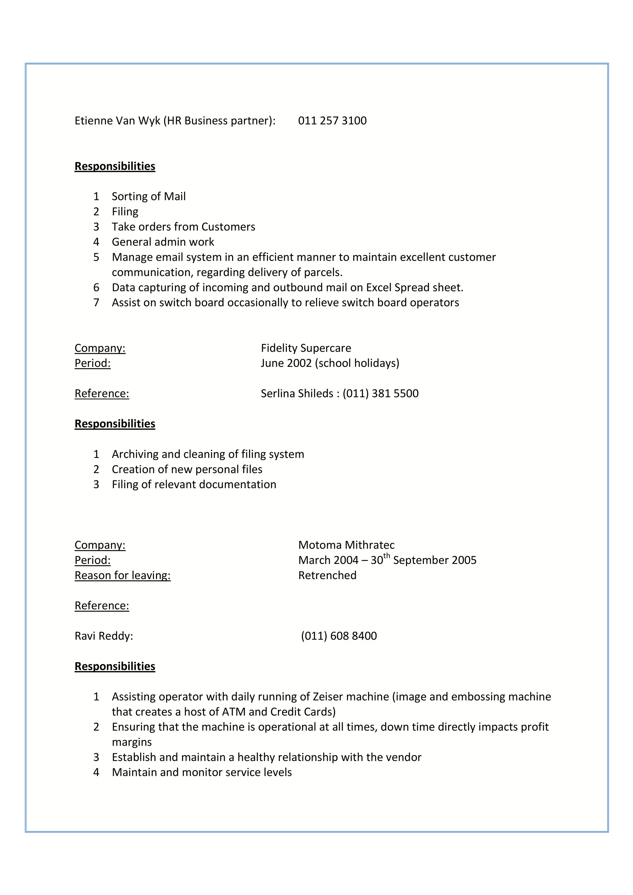 Updated cv brendan moses | PDF