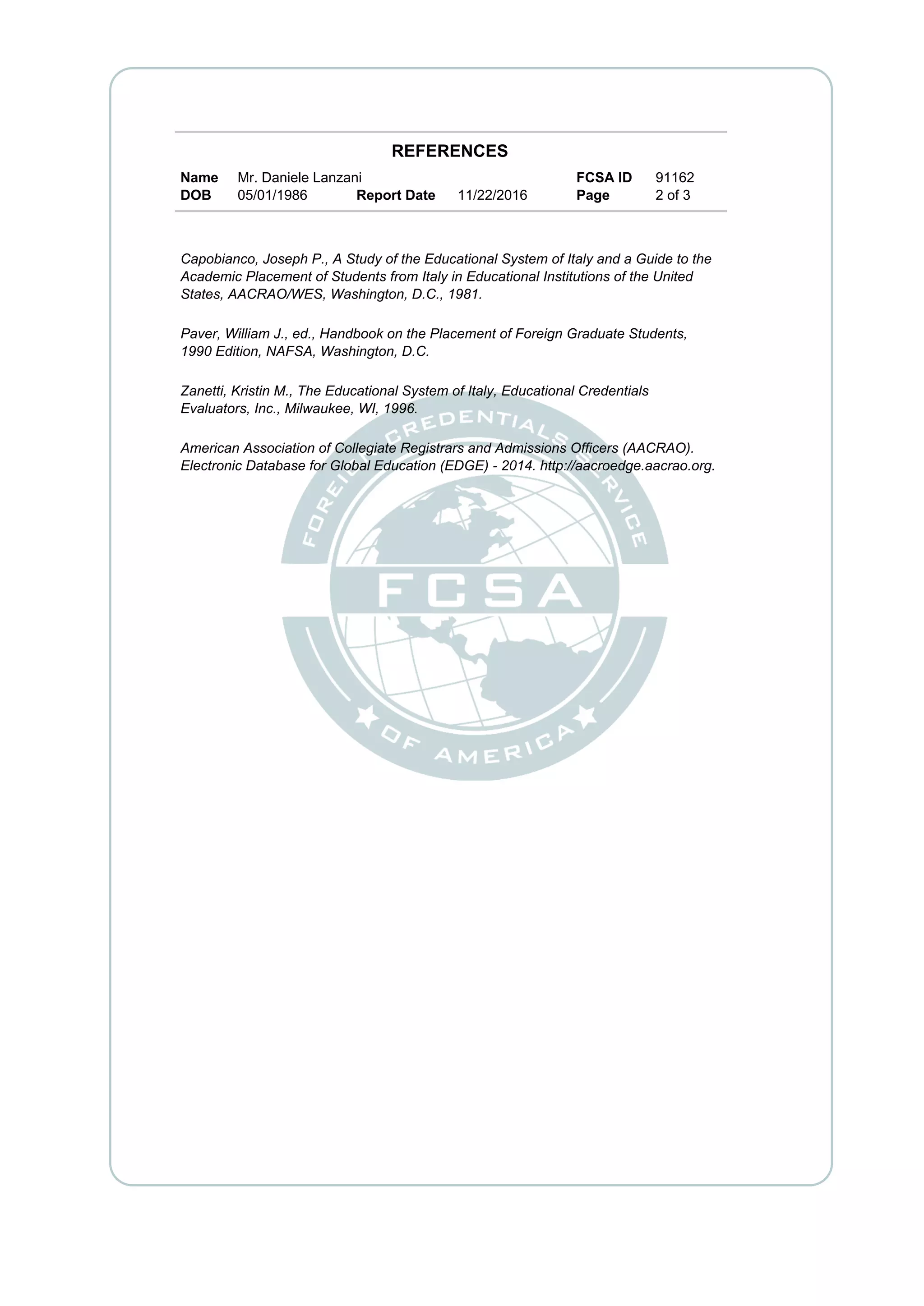 Academic Credentials Report | PDF