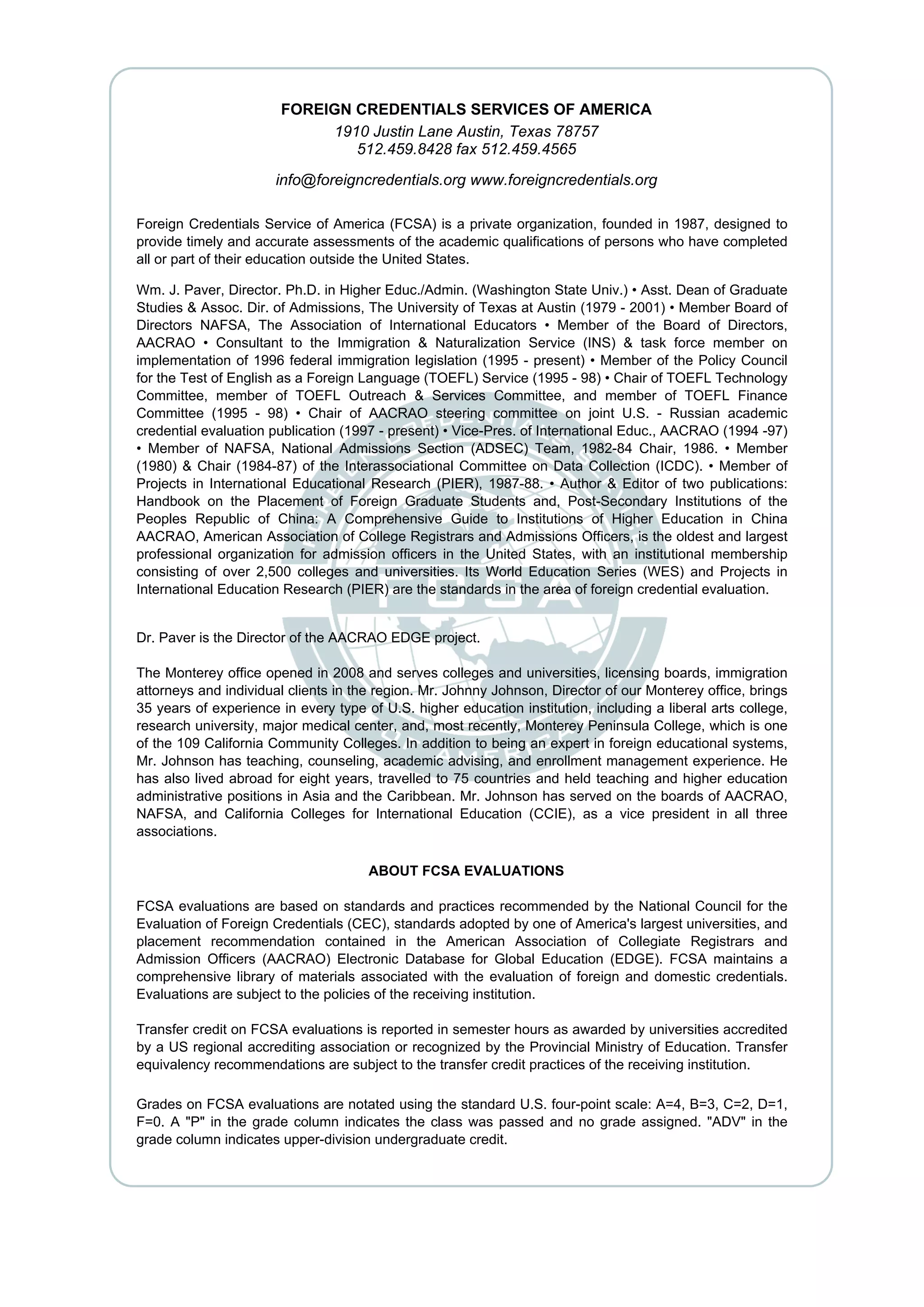 Academic Credentials Report | PDF