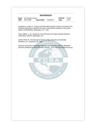Academic Credentials Report | PDF
